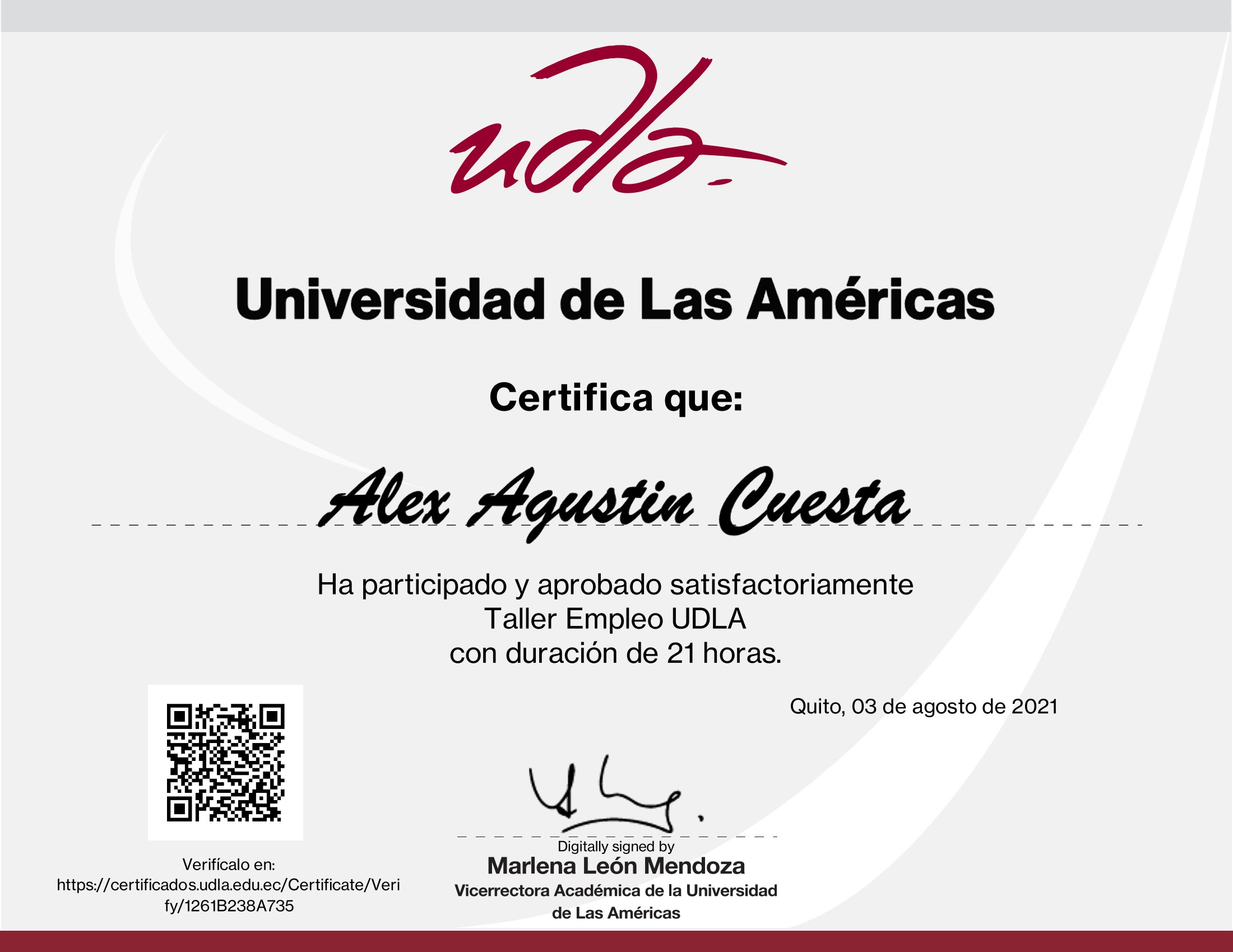 Certificado - UDLA