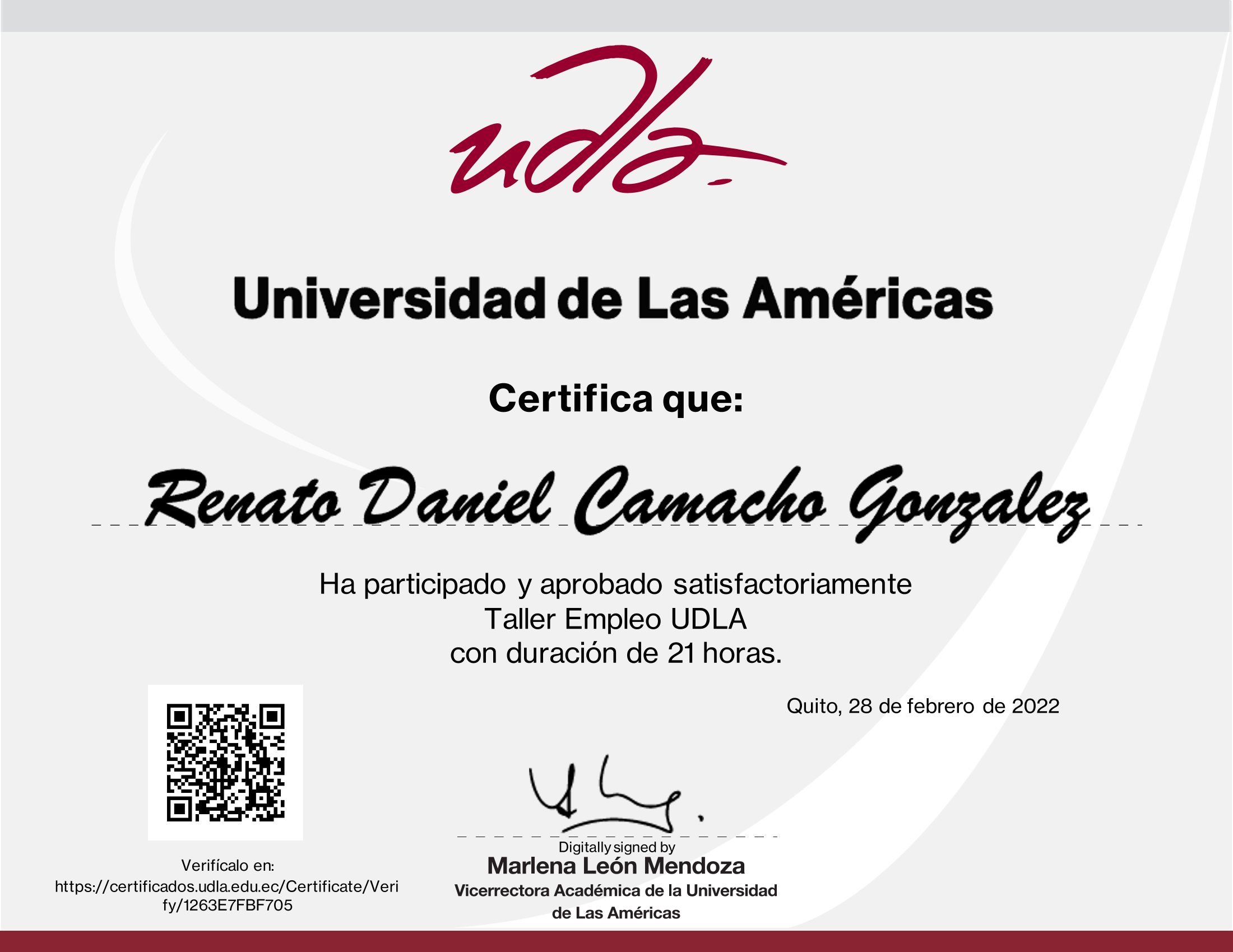 Certificado - UDLA